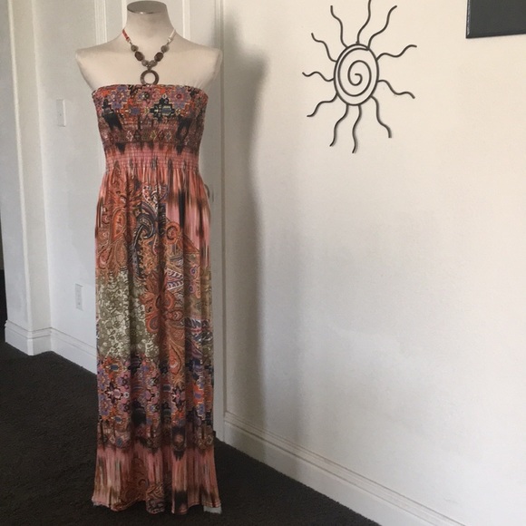 Mlle Gabrielle | Dresses | Mlle Gabrielle Earthy Colors Halter Maxi ...